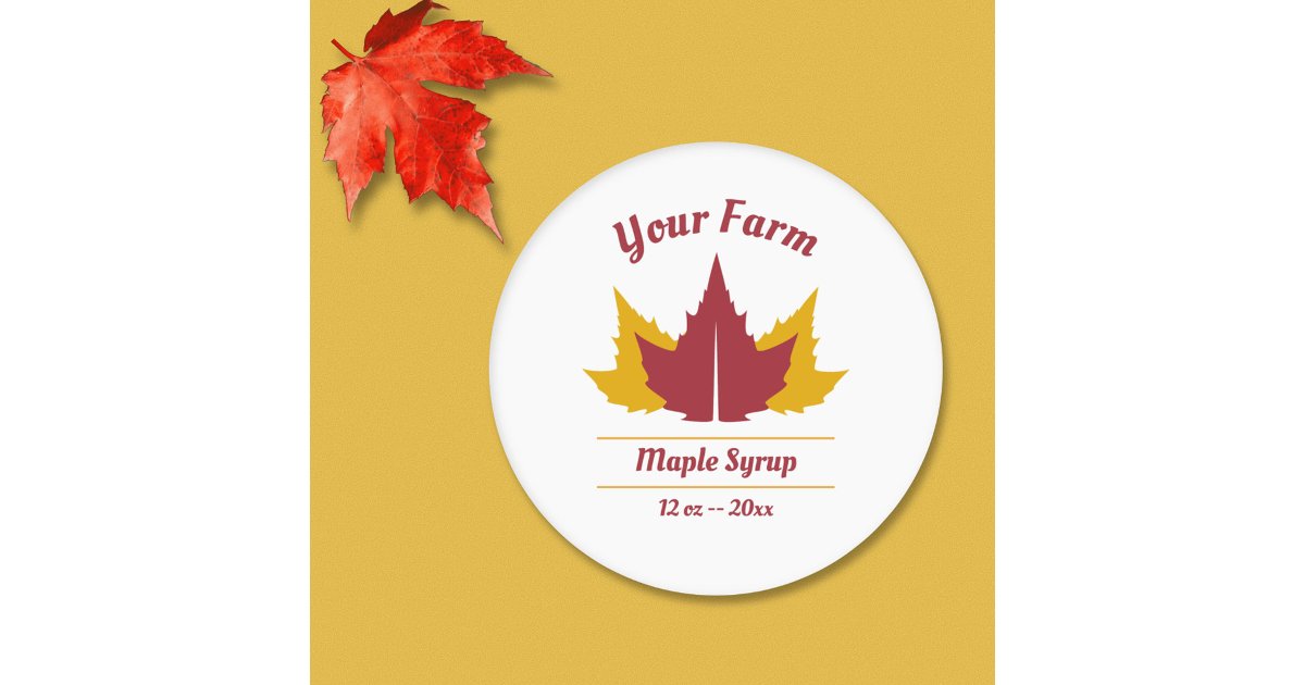 Editable Maple Syrup Label Sticker | Zazzle