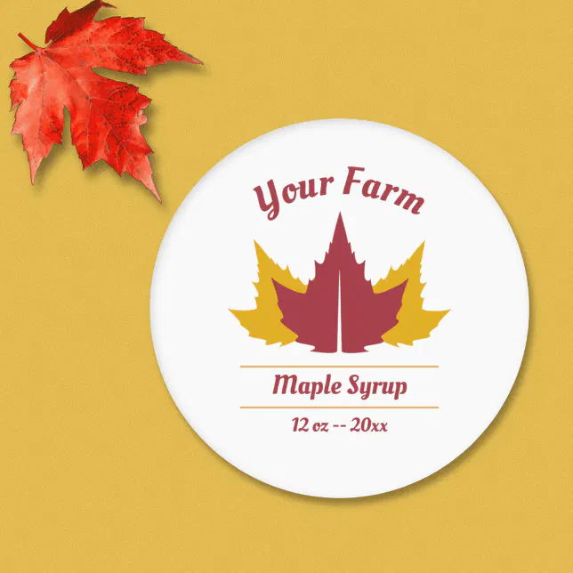 Editable Maple Syrup Label Sticker | Zazzle