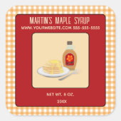 Editable Maple Syrup Square Sticker | Zazzle
