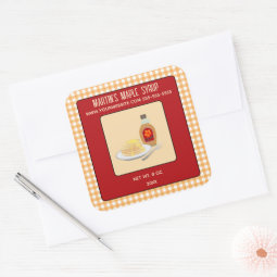 Editable Maple Syrup Square Sticker | Zazzle