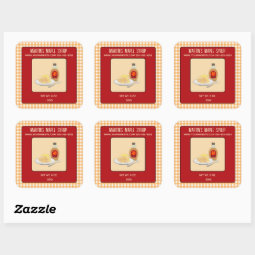 Editable Maple Syrup Square Sticker | Zazzle