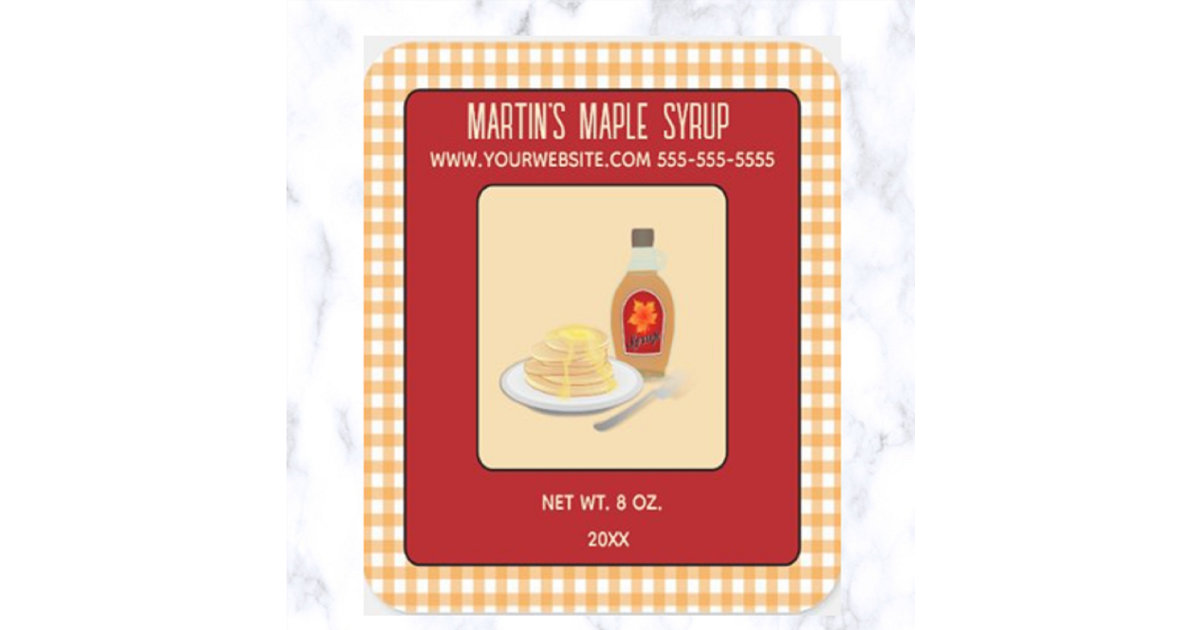 Editable Maple Syrup Square Sticker | Zazzle