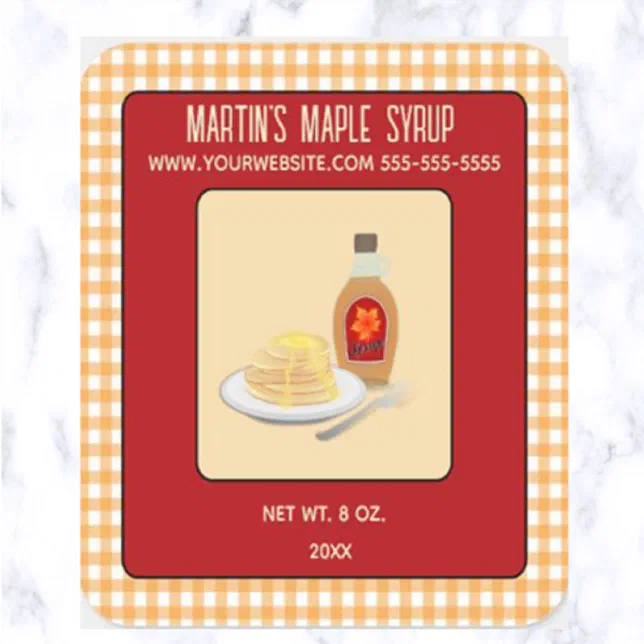 Editable Maple Syrup Square Sticker Zazzle
