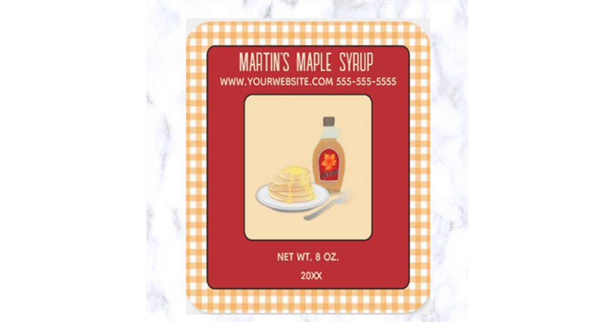 Editable Maple Syrup Square Sticker | Zazzle