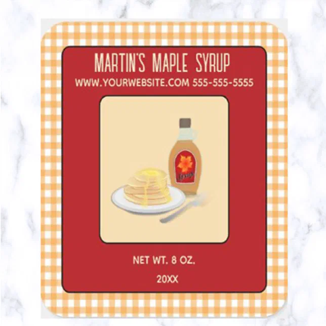 Editable Maple Syrup Square Sticker | Zazzle