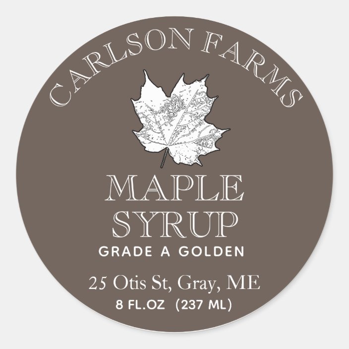 Editable Maple Syrup White Maple Leaf Label | Zazzle.com