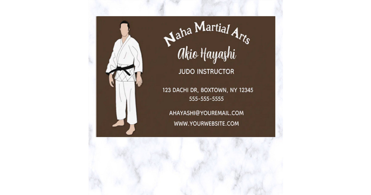Editable Martial Arts Judo Instructor Business Card | Zazzle