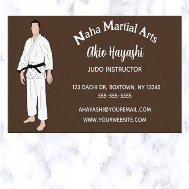 Editable Martial Arts Judo Instructor Business Card | Zazzle
