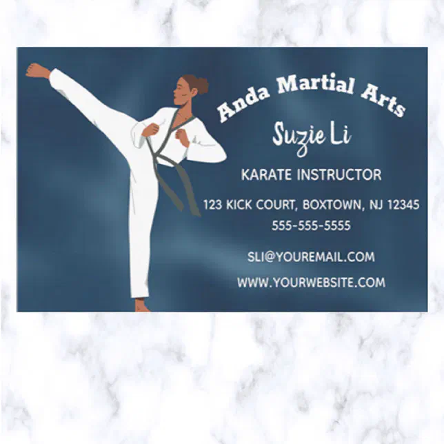 Editable Martial Arts Karate Instructor Business Card | Zazzle