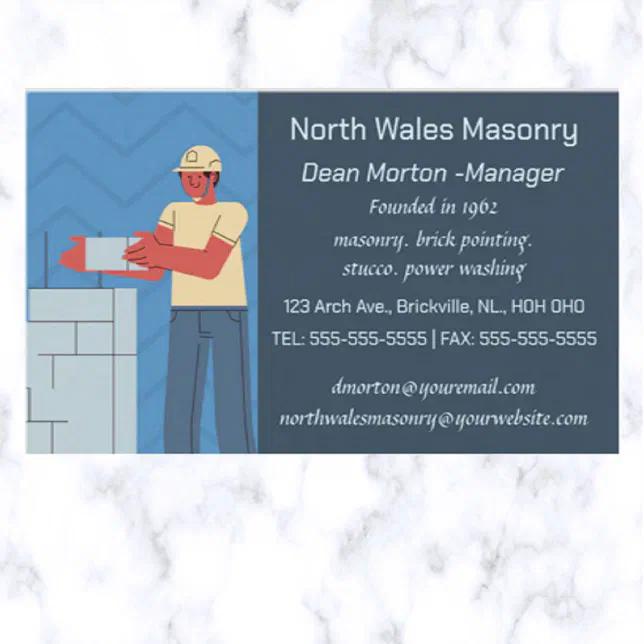 Editable Mason Brick Layer Business Card | Zazzle