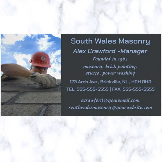 Editable Masonry Brick Laying Business Card | Zazzle