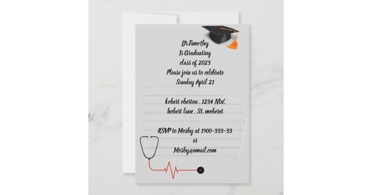 Editable Medical student graduation invitation | Zazzle