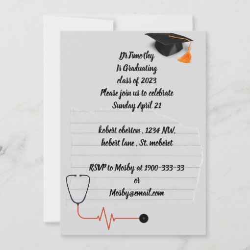 Editable Medical student graduation invitation | Zazzle