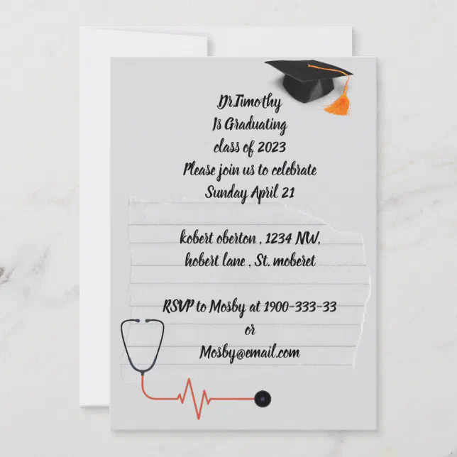 Editable Medical student graduation invitation | Zazzle