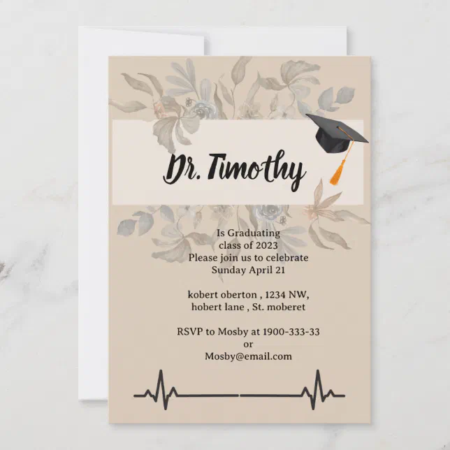 Editable Medical Student Graduation Invitations | Zazzle