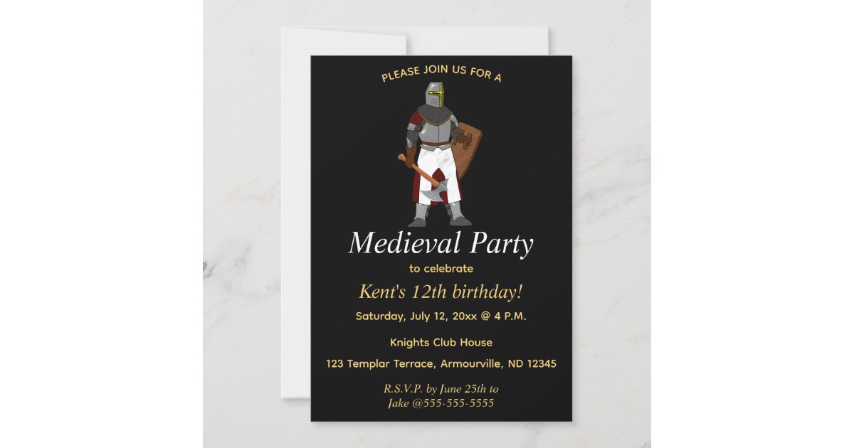 Editable Medieval Party Invitation | Zazzle