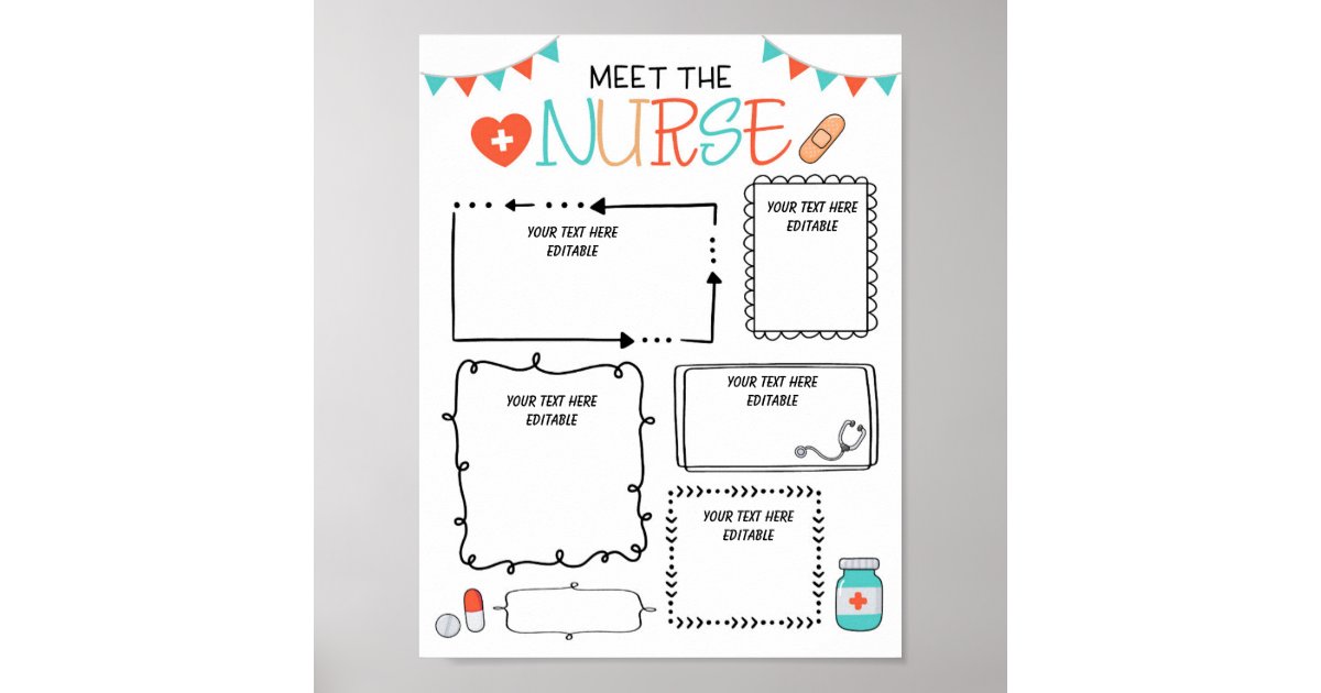 Editable Meet the School Nurse Letter Printable Poster | Zazzle