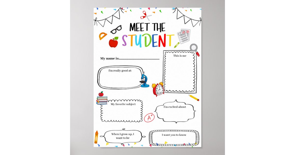Editable Meet the Student template Poster | Zazzle