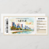 Editable Miami Plane Boarding Pass Ticket Invitation | Zazzle