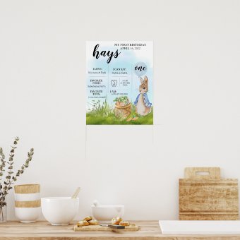 Editable, Milestone chart, Peter Rabbit, Bunny, Poster | Zazzle