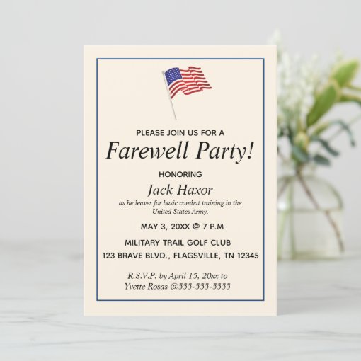 Editable Military Farewell Party Invitation | Zazzle