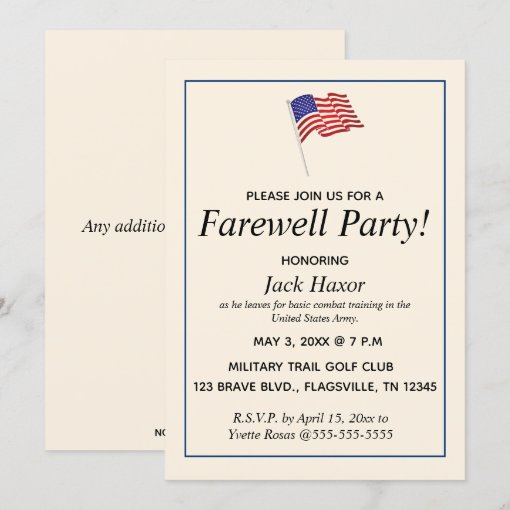 Editable Military Farewell Party Invitation | Zazzle
