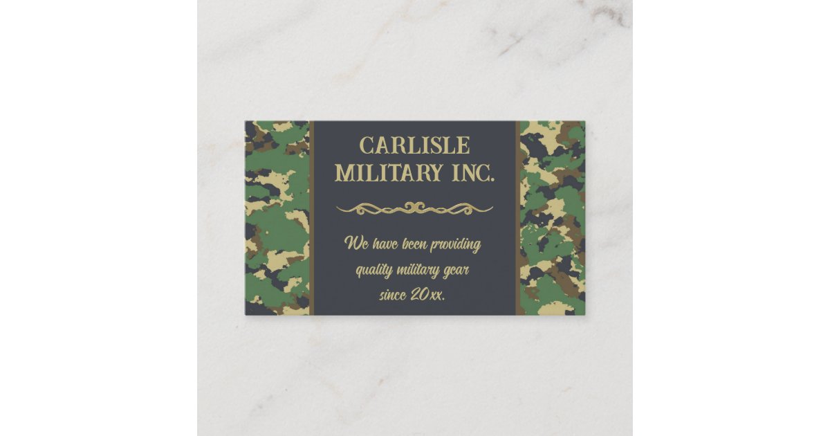 Editable Military Gear Business Card | Zazzle