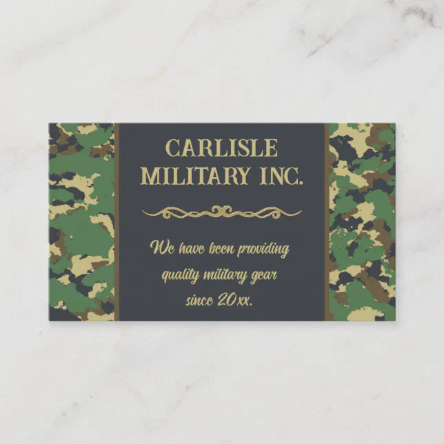 Editable Military Gear Business Card | Zazzle