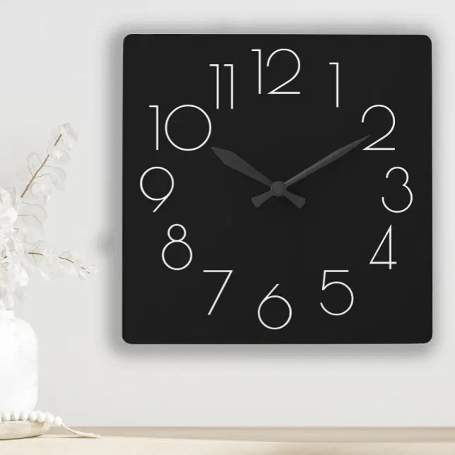 Editable Modern Minimalist Black and White Clock | Zazzle