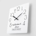 Editable Modern Minimalist Your Business Logo Square Wall Clock | Zazzle
