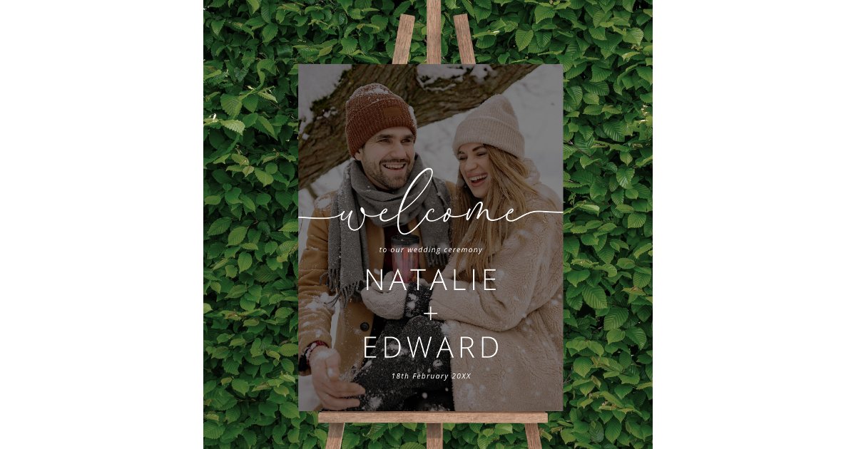 Editable Modern Photo Wedding Welcome Sign | Zazzle