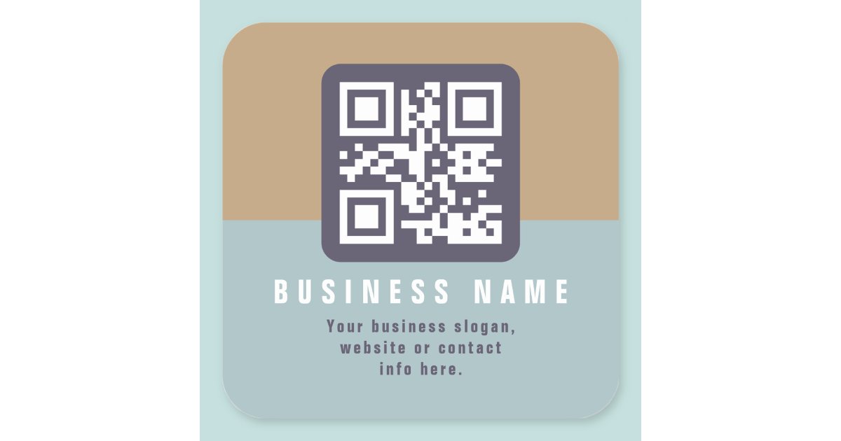 Editable Modern QR code Template | Muted Colors Square Sticker | Zazzle