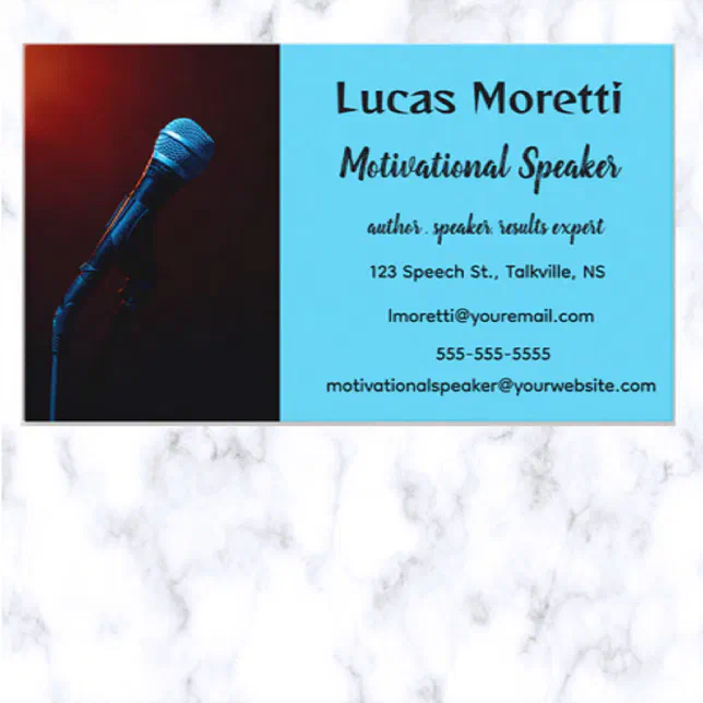 Editable Motivational Speaker Business Card | Zazzle
