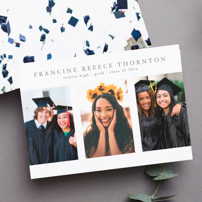 Editable Multi Photo High School Graduation Announcement | Zazzle