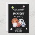 Editable Multi-Sport Party Invite for Boys | Zazzle