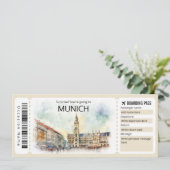Editable Munich Plane ticket Germany Boarding Pass Invitation | Zazzle