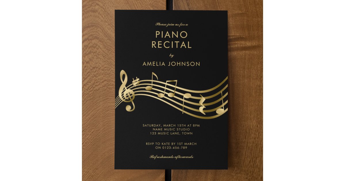 Editable Music Notes Concert Template Invitation | Zazzle