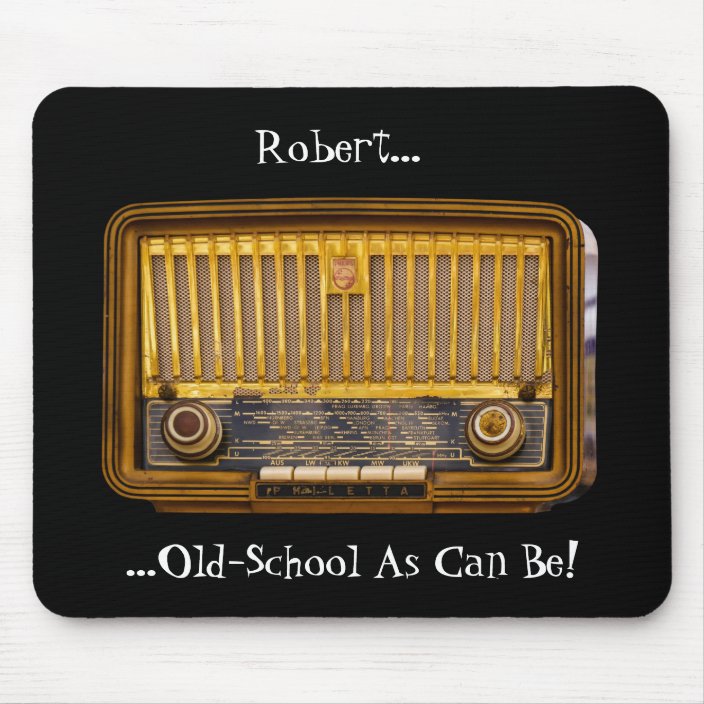 Editable Name Antique Tube Retro Radio Mouse Pad | Zazzle.com