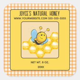 Editable Natural Honey Sticker | Zazzle