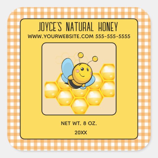 Editable Natural Honey Sticker | Zazzle