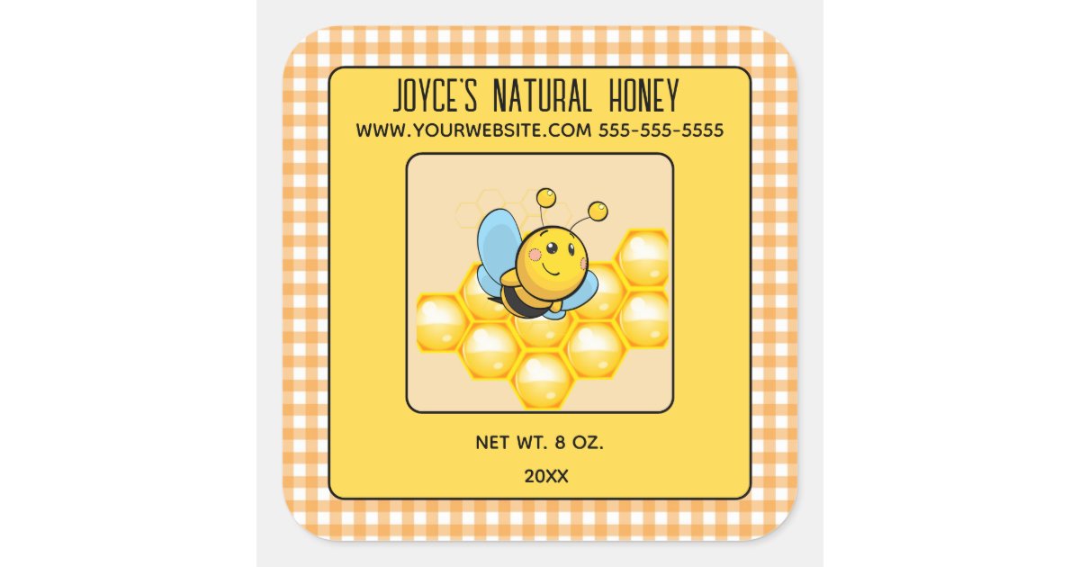 Editable Natural Honey Sticker | Zazzle