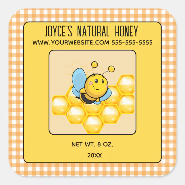 Editable Natural Honey Sticker | Zazzle