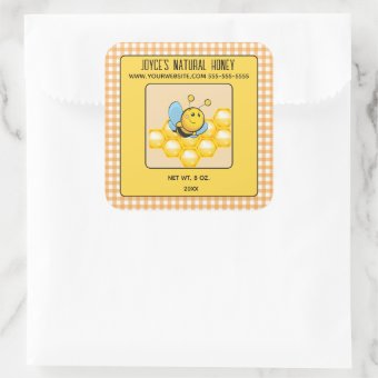 Editable Natural Honey Sticker | Zazzle