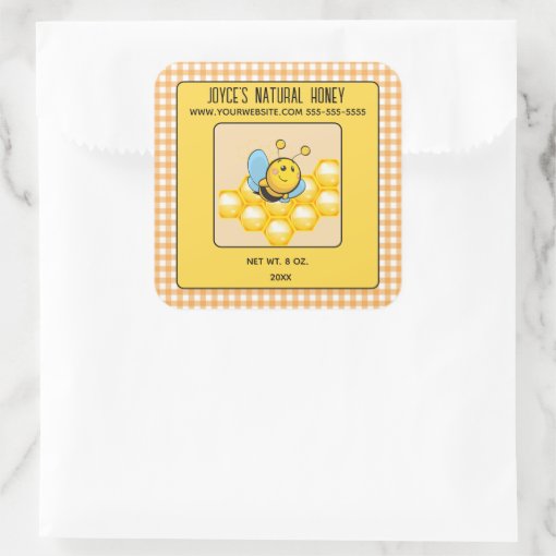 Editable Natural Honey Sticker | Zazzle
