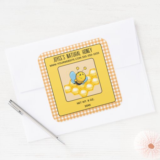 Editable Natural Honey Sticker | Zazzle