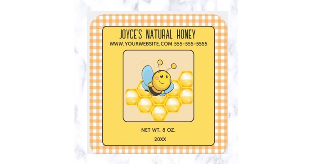 Editable Natural Honey Sticker | Zazzle
