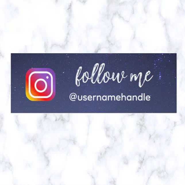 Editable Night Sky Follow Me Social Media QR Code Mini Business Card ...