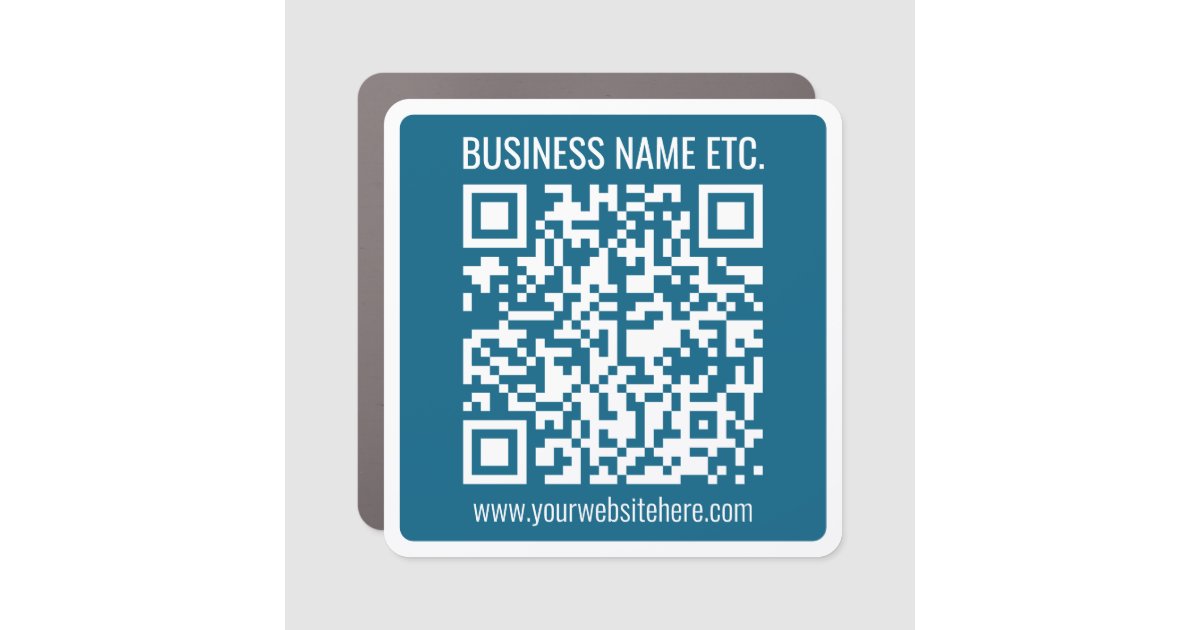 Editable Ocean Blue QR code Car Magnet | Zazzle