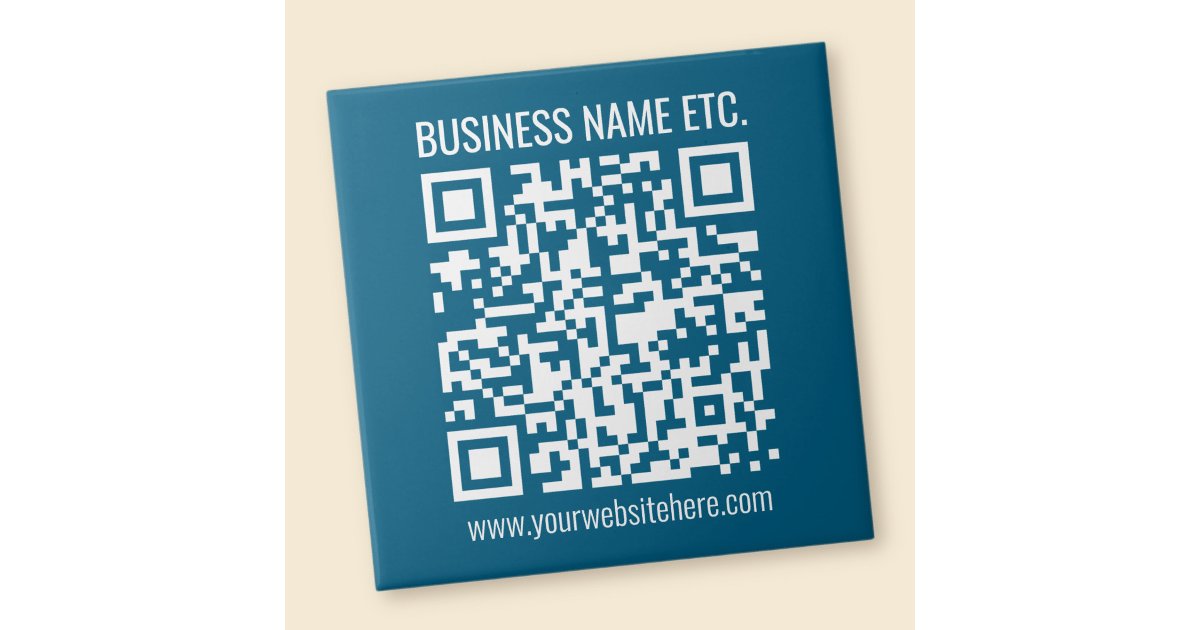 Editable Ocean Blue QR code Ceramic Tile | Zazzle