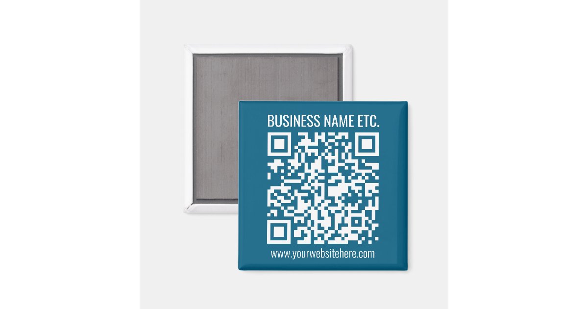 Editable Ocean Blue QR code Magnet | Zazzle